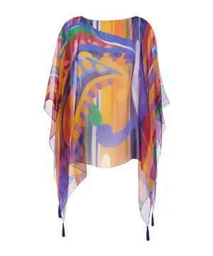 Etro All-over Print Boat Neck Cape - Multicolor