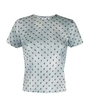 MAISON MARGIELA Sheer Printed Short Sleeve Top