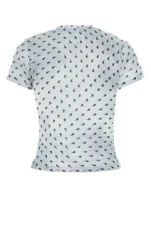 MAISON MARGIELA Sheer Printed Short Sleeve Top