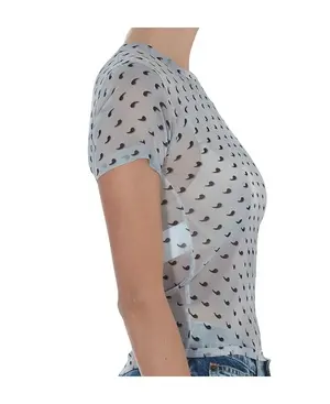 MAISON MARGIELA Sheer Printed Short Sleeve Top