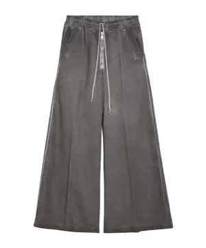 Rick Owens Elastic Waist Wide Leg Pants - Grey
