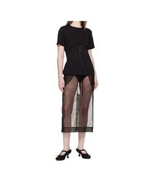 Simone Rocha Round Neck T-shirt With Bow Detail - Black