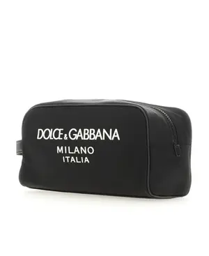 Dolce & Gabbana Dolce Gabbana Logo Printed Beauty Case - Black