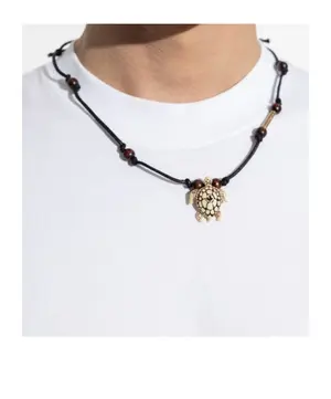 Dsquared2 Turtle Pendant Necklace - Black