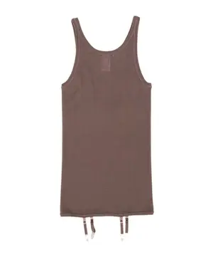 LEMAIRE Ribbed Knit Tank Top - Brown