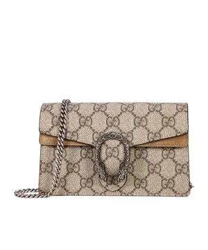 Gucci Dionysus Gg Supreme Super Mini Shoulder Bag - Brown