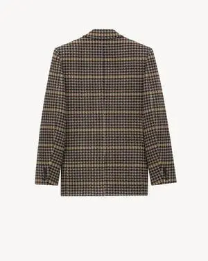 Saint Laurent Double-breasted Houndstooth Blazer - Multi-color