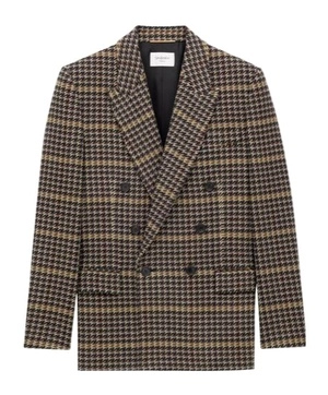 Saint Laurent Double-breasted Houndstooth Blazer