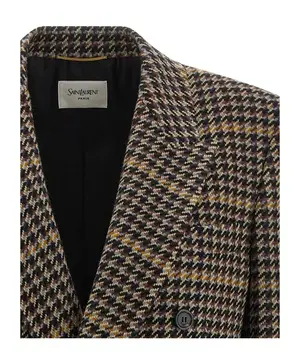 Saint Laurent Double-breasted Houndstooth Blazer