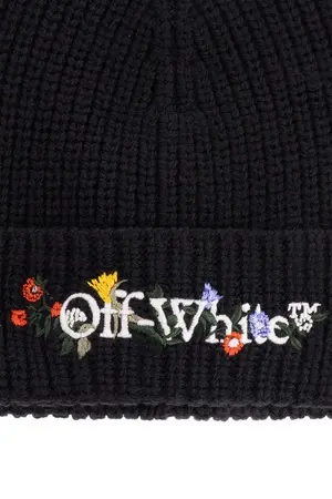 Off-White Embroidered Logo Beanie