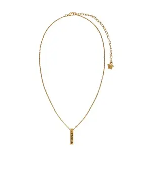 Versace Logo Pendant Necklace - Yellow