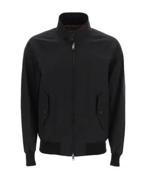 BARACUTA High-neck Zip-up Bomber Jacket - Black