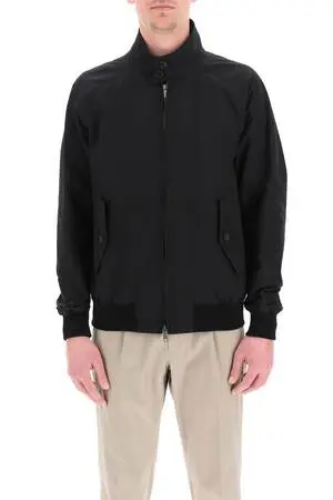 BARACUTA High-neck Zip-up Bomber Jacket - Black