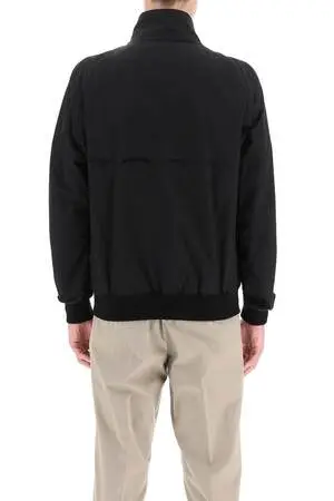 BARACUTA High-neck Zip-up Bomber Jacket - Black