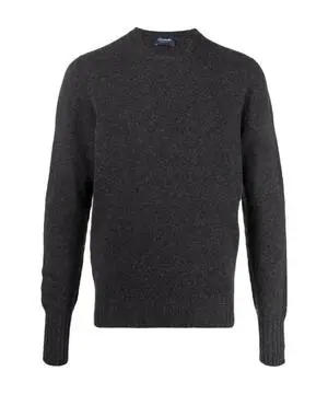 DRUMOHR Crew Neck Wool Sweater - Black
