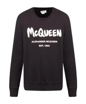 Alexander McQueen Graphic-print Crewneck Sweatshirt - Black