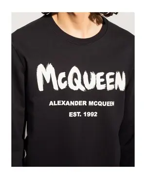 Alexander McQueen Graphic-print Crewneck Sweatshirt - Black