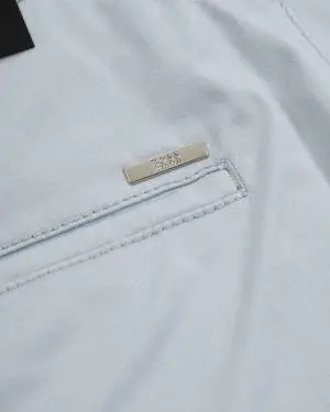 Hugo Boss Straight Casual Pants With Button Detailing - Blue