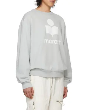 Isabel Marant Étoile Mike Flocked-logo Sweatshirt - Gray