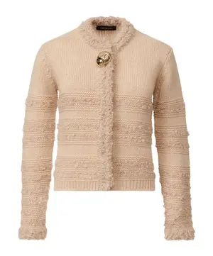 Fabiana Filippi Crew Neck Cardigan With Plush Trims