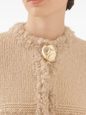 Fabiana Filippi Crew Neck Cardigan With Plush Trims