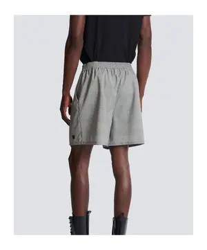 Balmain Prince Of Wales Satin Relaxed Shorts - Black