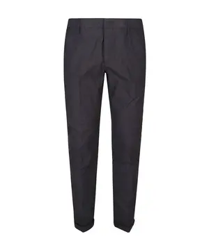 DONDUP Cuffed Cotton Pants - Black