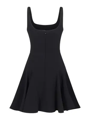 Givenchy Square Neck Fluted Mini Dress