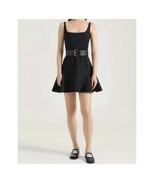 Givenchy Square Neck Fluted Mini Dress