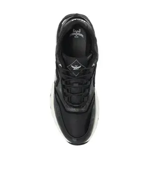 Mcm Round Toe Lace-up Sneakers - Black