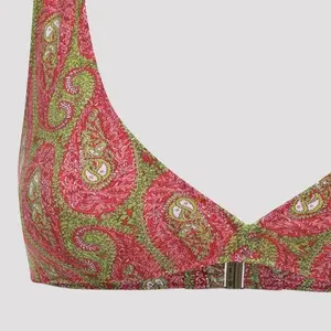 Etro Paisley Foliage Motif Halterneck Bikini