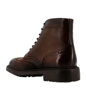 DOUCAL'S Lace-up Brogue Boots - Black
