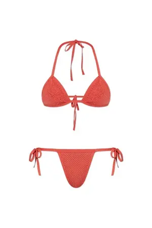 Dsquared2 Crochet Triangle Bikini - Red