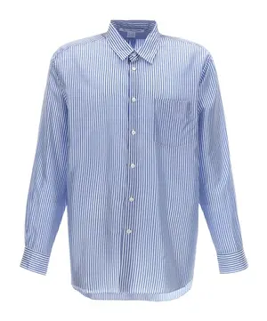 Comme Des Garçons Striped Buttoned Shirt - Blue