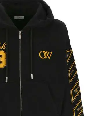 Off-White Zip-up Drawstring Hoodie