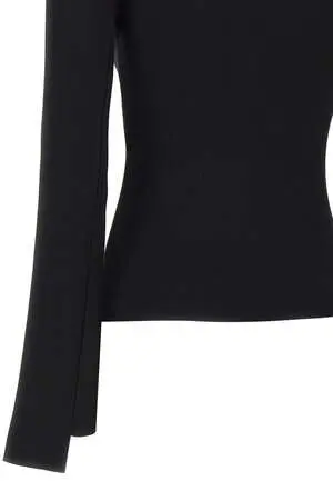 COURREGES High Neck Long Sleeve Sweater - Black