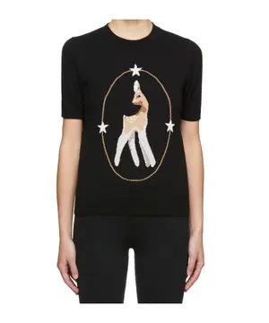 Burberry Deer Intarsia Wool-cashmere Top