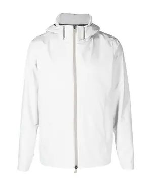 Herno Lightweight Zip-up Hooded Jacket - White