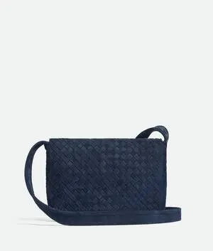 Bottega Veneta Intrecciato Suede Messenger Bag - Neptune