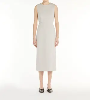 Max Mara Sleeveless Midi Dress With Waist Seams And Back Slit