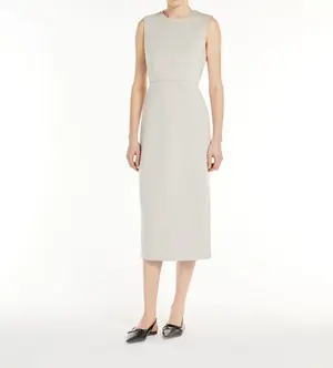 Max Mara Sleeveless Midi Dress With Waist Seams And Back Slit
