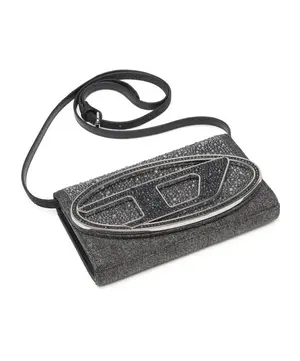 DIESEL® 1dr Crystal Embellished Denim Wallet
