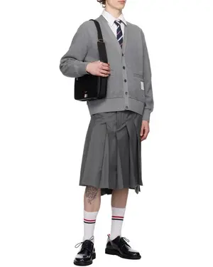 Thom Browne V-neck Cotton Cardigan With Button Opening
