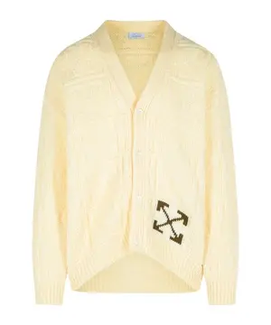 Off-White Arrow Stitch Knit Cardigan - No
