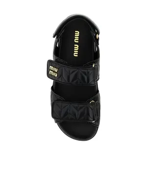 Miu Miu Quilted Logo Sandals