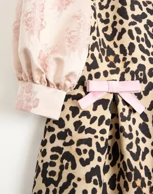 Valentino Garavani Leopard Print Puff-sleeved Mini Dress