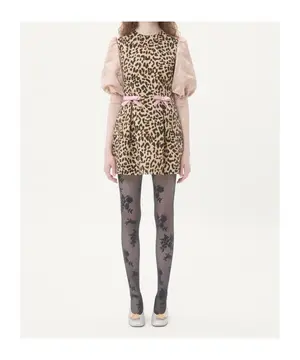 Valentino Garavani Leopard Print Puff-sleeved Mini Dress