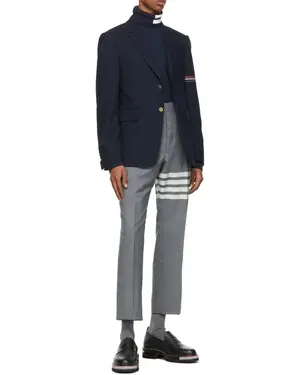 Thom Browne 4-bar Striped Wool Trousers - Medium Gray