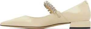 JIMMY CHOO Bing Pointed-toe Flats With Crystal Embellishment