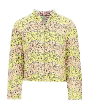 Comme Des Garçons Logo-print Padded Jacket - Nude